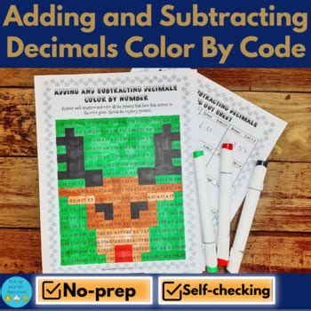 Christmas Math Color By Number Adding And Subtracting Decimals