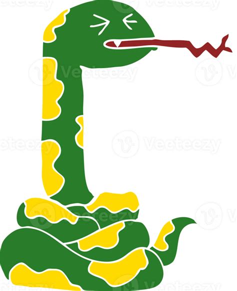 Flat Color Style Cartoon Hissing Snake 45036665 Png