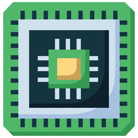 Processor Digital Microchip Computer Futuristic Chip Icon Download On Iconfinder