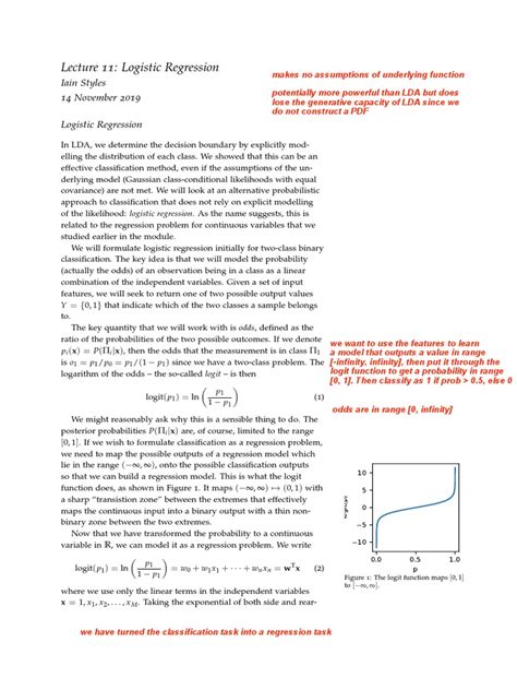 lecture11 notes pdf logistic regression regression analysis