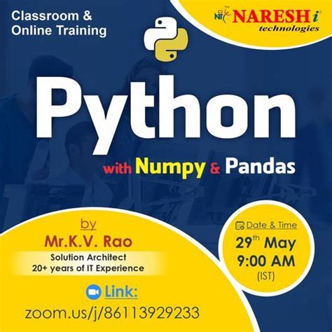 Naresh I Technologies On Linkedin Python Numpy Pandas Programming