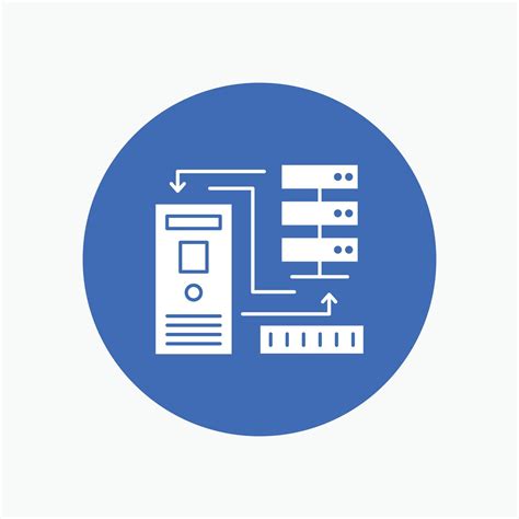 Combination Data Database Electronic Information White Glyph Icon In Circle Vector Button