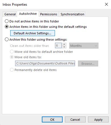 How To Archive Folder Items In Outlook Microsoft Outlook 365