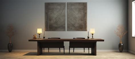 premium photo symmetrical table in a room