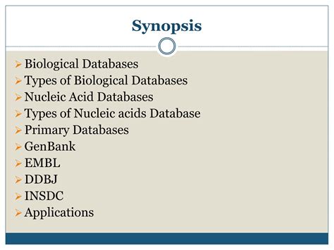 Nucleic Acid Databases Ndb Of Bioinformatics Pptx Ppt