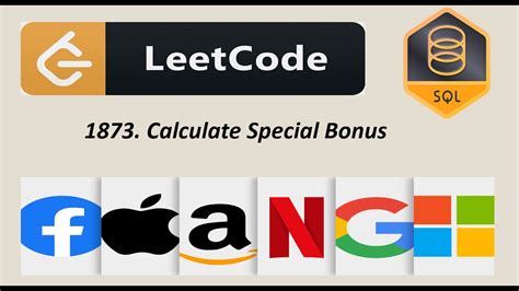 1873 calculate special bonus leetcode sql solution interview problem youtube