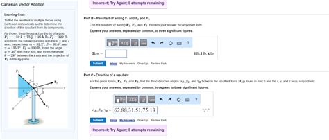 Solved Cartesian Vector Addition Learning Goal O Tind The