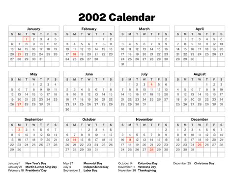 May 2002 Calendar