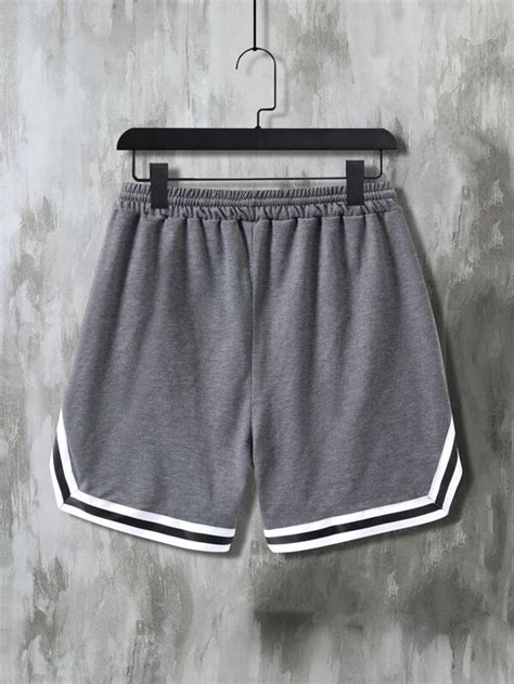 Manfinity Sporsity Men Letter Graphic Striped Trim Drawstring Waist