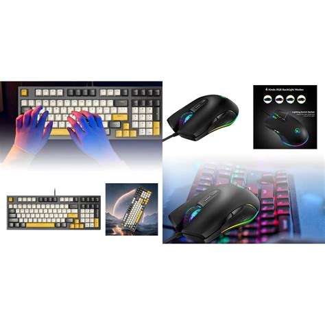Black Gaming Mouse Programmable Macro Shortcuts Pc Glowing Wired Gaming