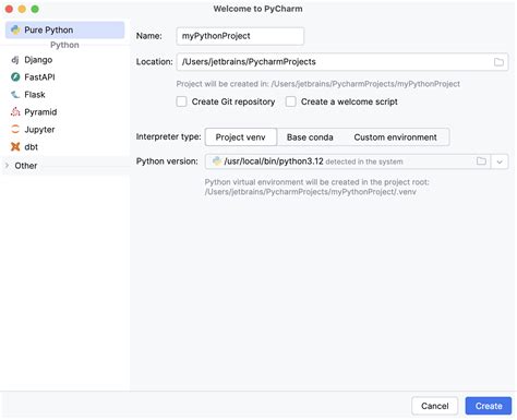 Create And Run Your First Project Pycharm Documentation