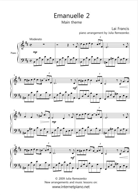 Francis Lai Emmanuelle 2 Sheet Music Downloads