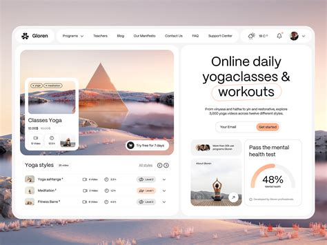 yoga classes dashboard by callum tate for awsmd on dribbble