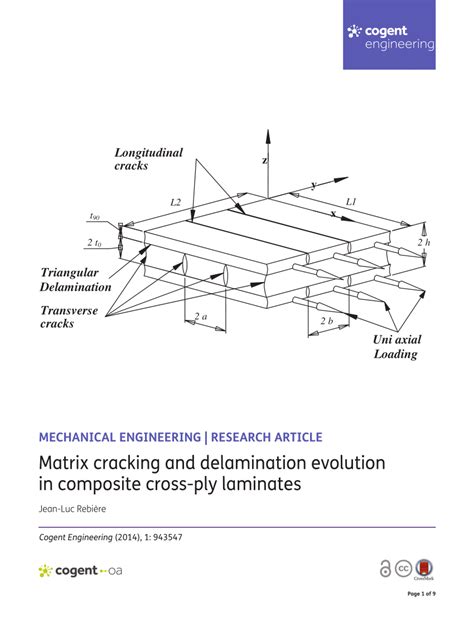 Pdf Matrix Cracking And Delamination Evolution In Composite Cross Ply Laminates