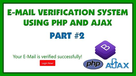 Email Verification System Using Bootstrap 4 Php And Ajax Part 2 Youtube