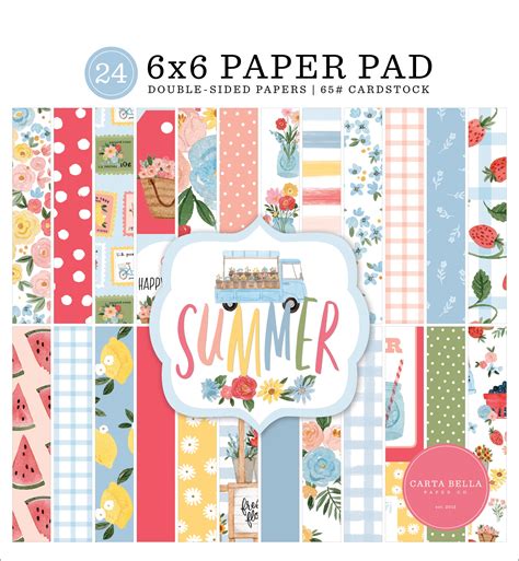 Carta Bella Double Sided Paper Pad 6x6 24pkg Summer 787790442028