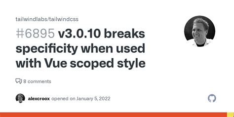 V Breaks Specificity When Used With Vue Scoped Style Issue Tailwindlabs