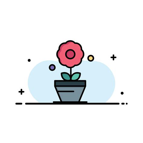 Plant Growth Flower Business Logo Template Flat Color 13177229 Vector Art At Vecteezy