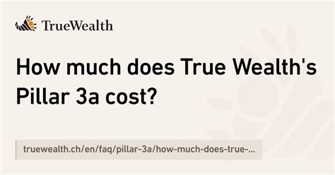 How Much Does True Wealths Pillar 3a Cost
