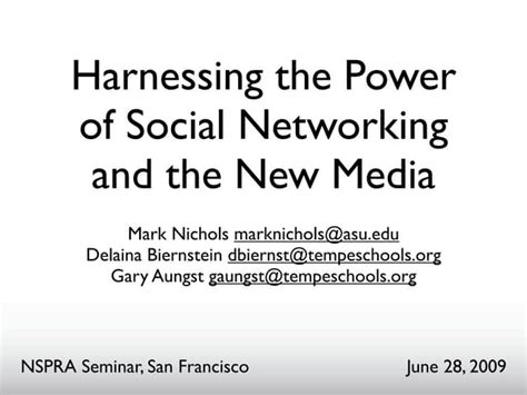 Harnessing Social Networking Ppt