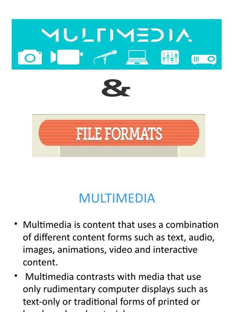 multimedia and file formats pdf data compression mp3