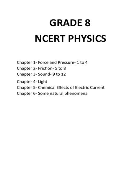 Grade 8 Physics Pdf