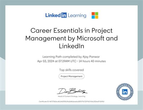 Ajay Panwar On Linkedin Certificate Of Completion