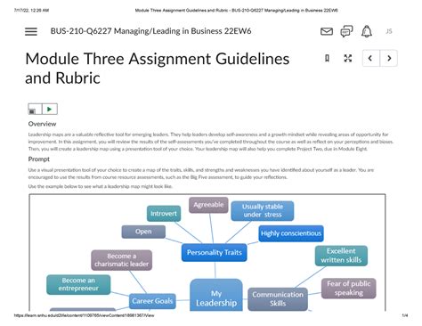module three assignment guidelines and rubric bus 210 q6227 managing leading in business 22ew6