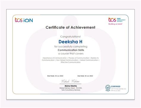 Deeksha H On Linkedin Tataconsultancyservices Tcsion Communicationskills