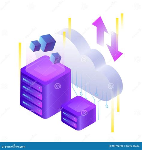 Big Data Storage Creative Cloud Computing Illustration Stock Vector