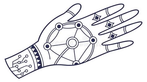 Robotic Hand Circuit Network Ai Tech Future Robotics Automation Digital Hand Vector Design