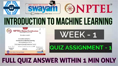introduction to machine learning nptel week 1 quiz assignment