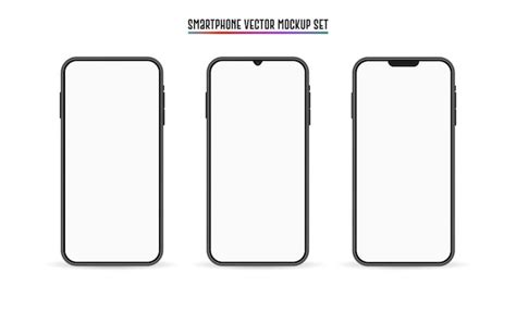 현실적인 스마트폰 인터페이스 세트 벡터 이랑 프리미엄 벡터