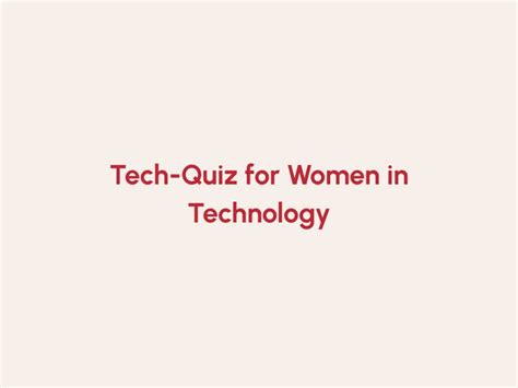 Women Empowerment Cell Organizes Tech Quiz For Women In Technology