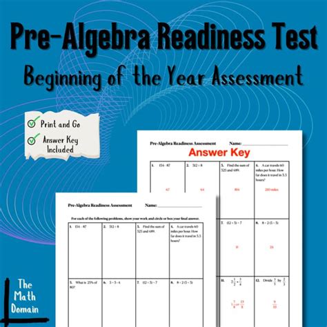 Math Readiness Test Bundle Pre Algebra Algebra And Geometry Tpt