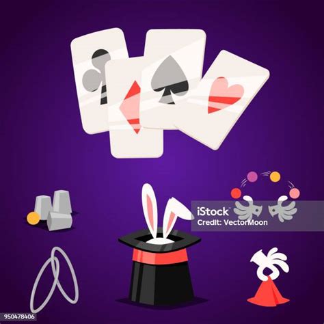 매직 효과 트릭 벡터 기호 마술사 도구와 놀라운 엔터테인먼트 마법의 판타지 카니발 미스터리 만화 기적 장식 그림 Fashion Show에 대한 스톡 벡터 아트 및 기타