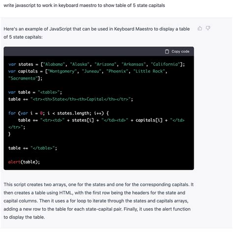 Create Javascript For Km Using Chatgpt Questions And Suggestions Keyboard Maestro Discourse