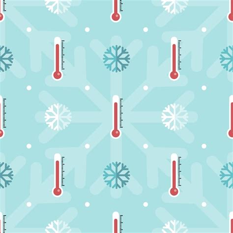 Premium Vector Pattern Background With Thermometer And Snowflake