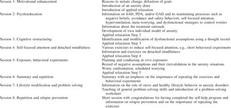 Internet Based Cognitivebehavioural Self Help Program Download Table
