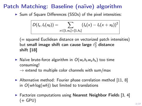 Patch Matching With Polynomial Exponential Families And Projective Divergences Ppt