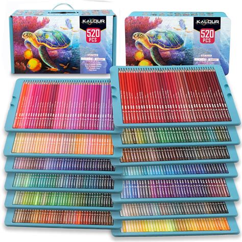 Kalour Lápices De Color Profesional Set De 520 Colores Núcleo Suave