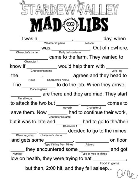 I Made A Mad Libs Because I Wanted To Do One But Cant Even Do It Now