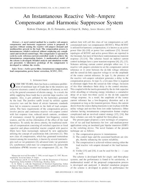 Pdf Instantaneous Reactive Voltampere Compensator Dokumentips