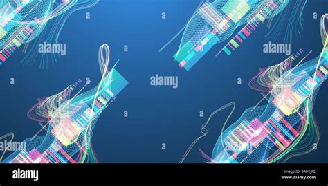 Abstract Data Waveform Background With Dynamic Lines Grids And Color