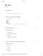 ML Quiz 1 Pdf 8 18 2020 ML Quiz ML Quiz Required 1 Email Address 2 In 1950 Who Invented
