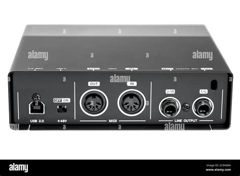 Usb Audio Interface Back View Of The Panel With Plugs For Connection Usb Audio Interface Back View Of The Panel With Plugs For Connection