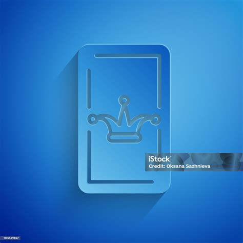 파란색 배경에 고립 된 카드 아이콘을 재생 조커 를 잘라 종이 카지노 도박 종이 아트 스타일입니다 벡터 일러스트레이션 도박에 대한 스톡 벡터 아트 및 기타 이미지 Istock