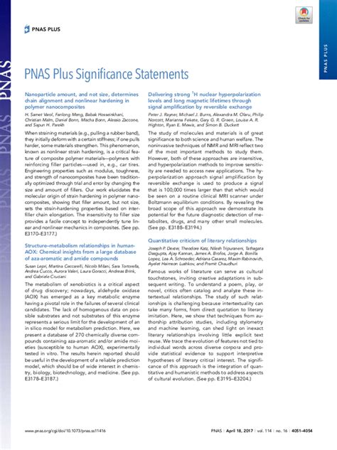 Pnas Plus Significance Statements Pnas