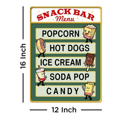 Retro Snack Bar Menu Wall Decal Home Theater Decor Etsy