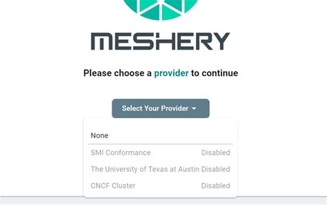 can t select provider for meshery ui meshery layer5 community forum